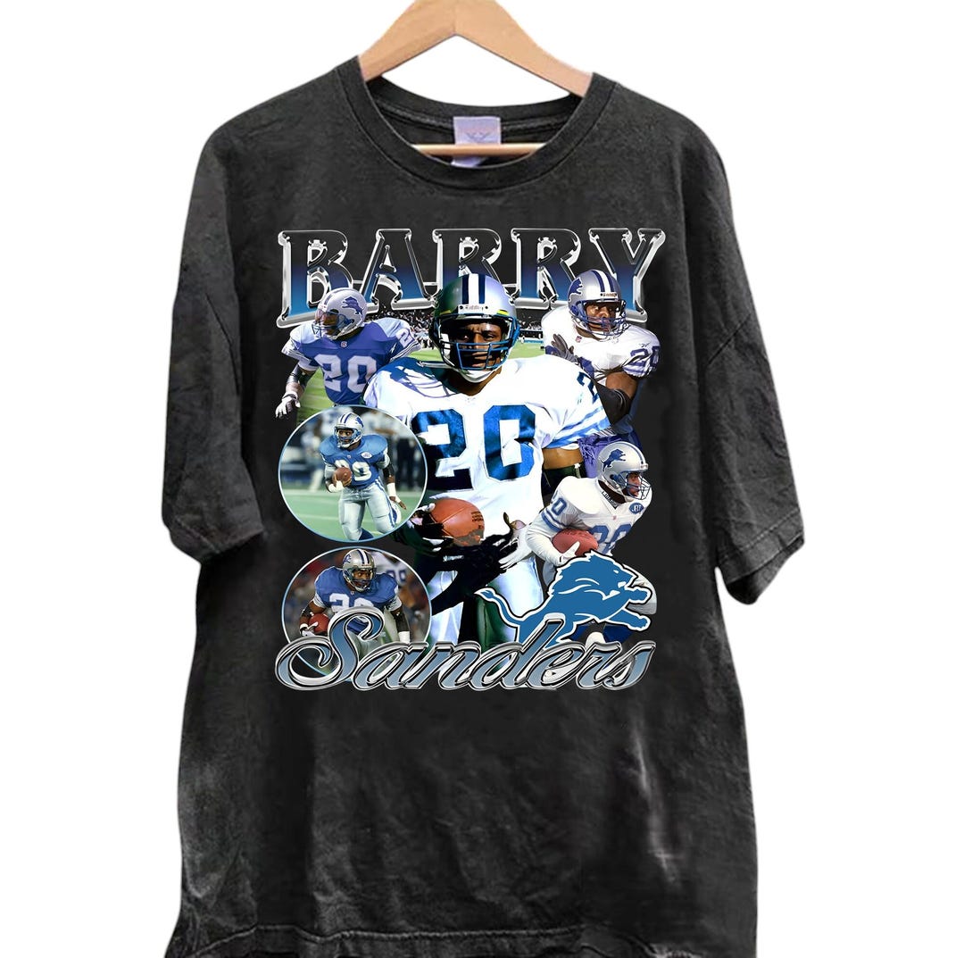 Barry Sanders Png , Football Tshirt Design, Ready to Print, 90s, Rapper ...