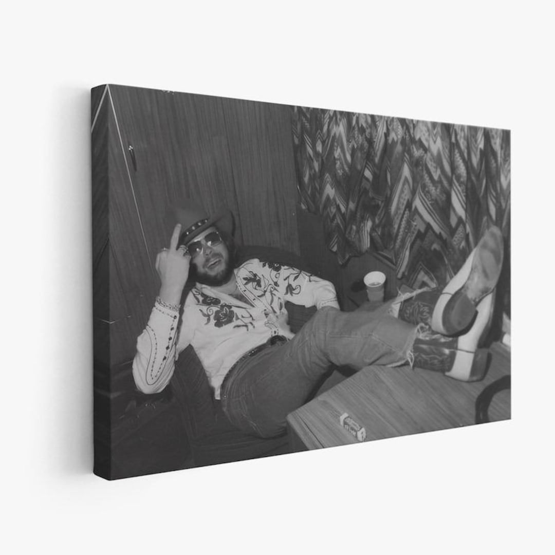 Hank Williams Middle Finger Canvas Wall Art, Hank Williams CANVAS Print ...
