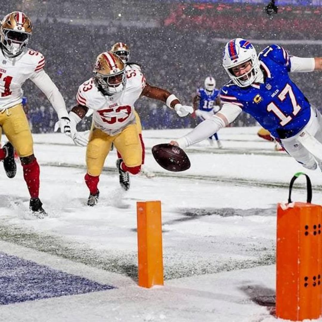 Josh Allen Inspired Diving Touchdown CANVAS Print - Wall Art - Read to ...