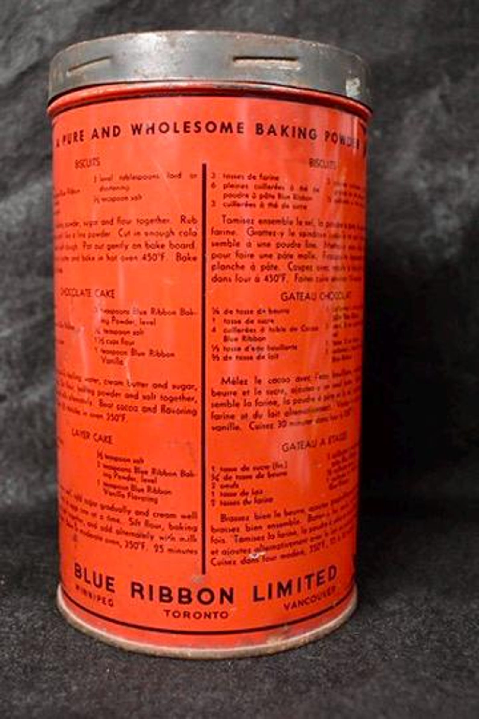 Vintage Blue Ribbon Baking Powder Tin – 1950s - Etsy