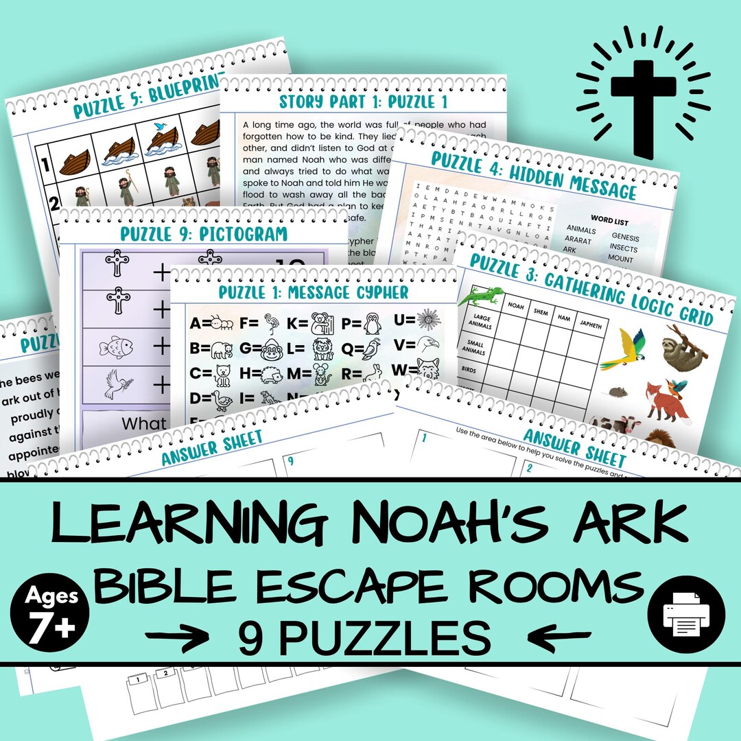 Noahs Ark Escape Room for Kids Educational Printable Sunday School Game ...