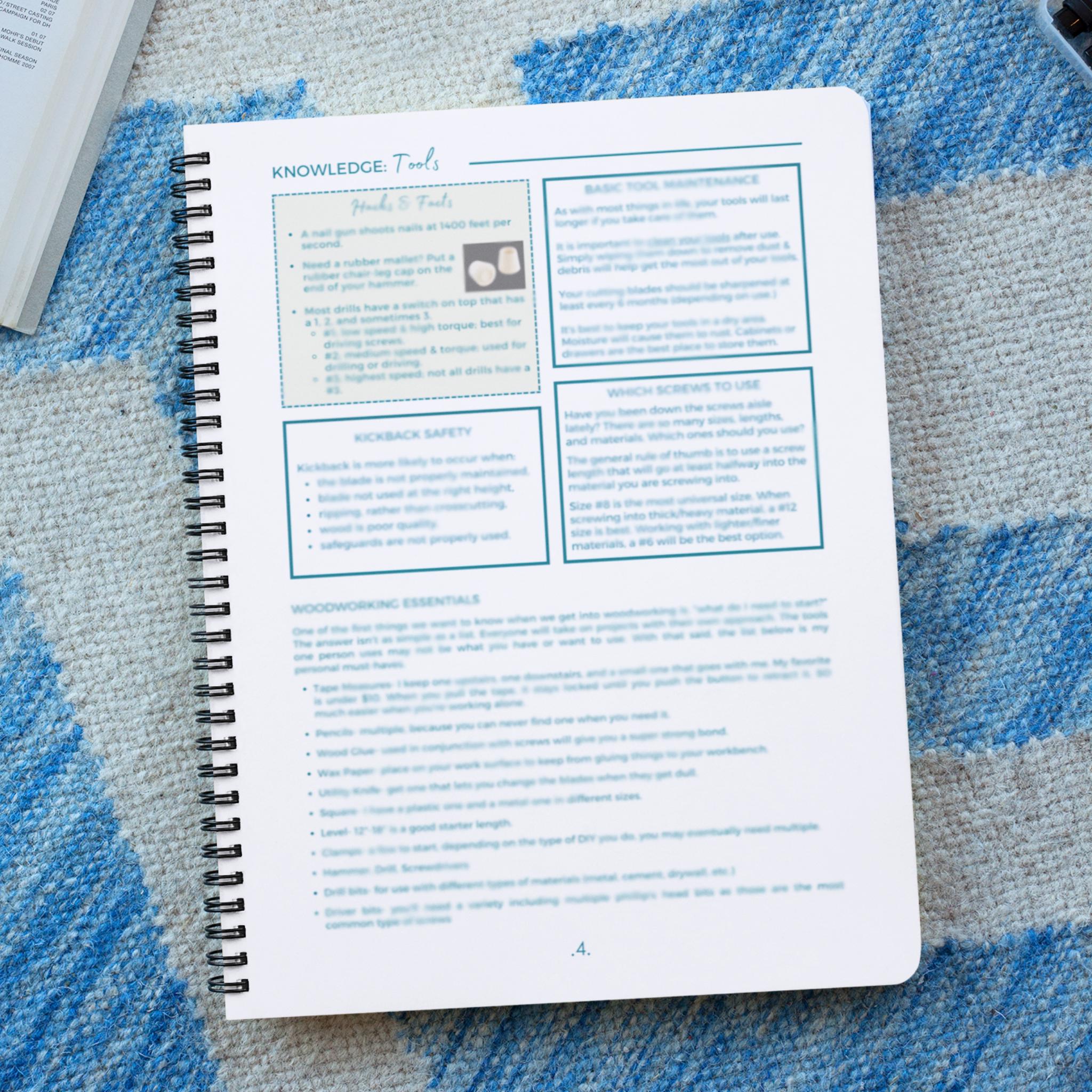 Printable or Digital DIY Planner Beginner Woodworker Project Plan Guide ...