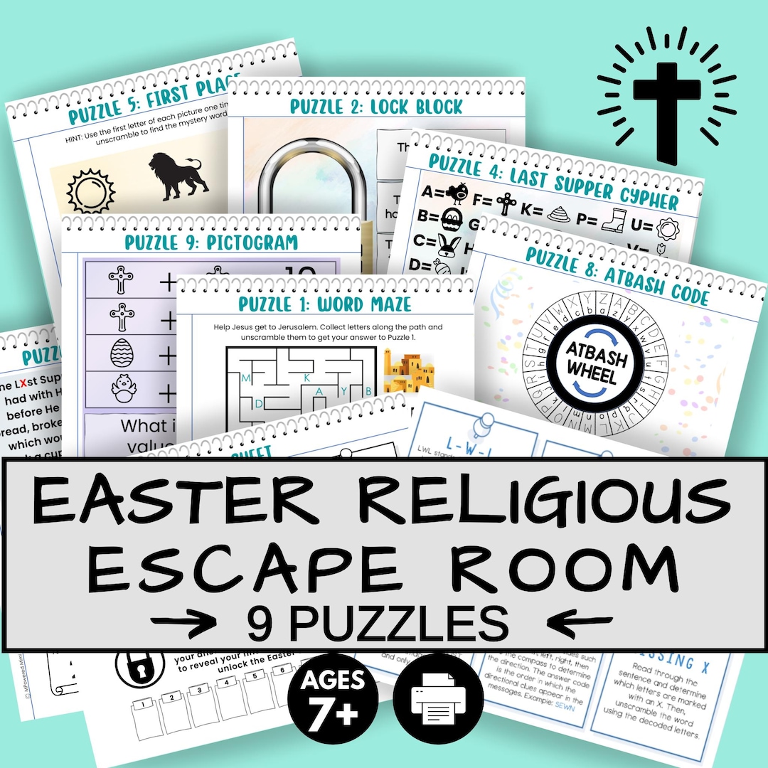 Jesus Easter Story Escape Room for Kids Printable Sunday School Game ...