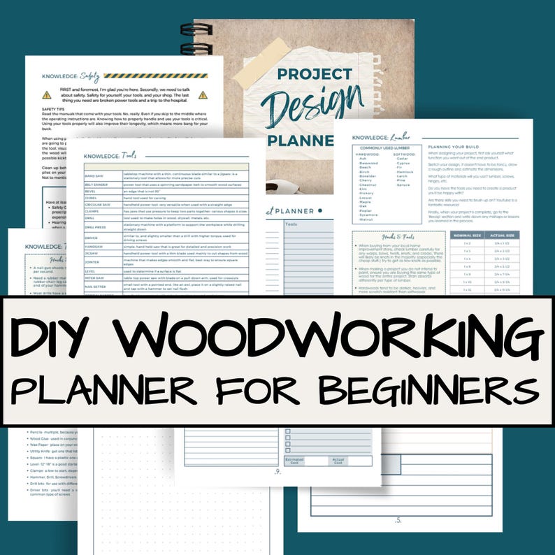 Printable DIY Planner for Beginner Woodworkers Project Planning Guide ...
