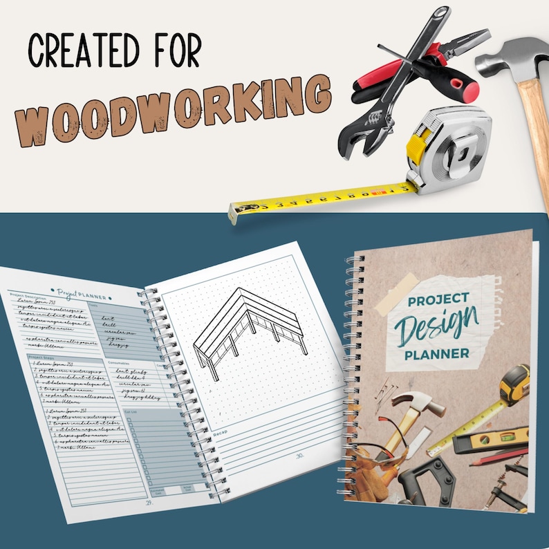 Printable or Digital DIY Planner Beginner Woodworker Project Plan Guide ...