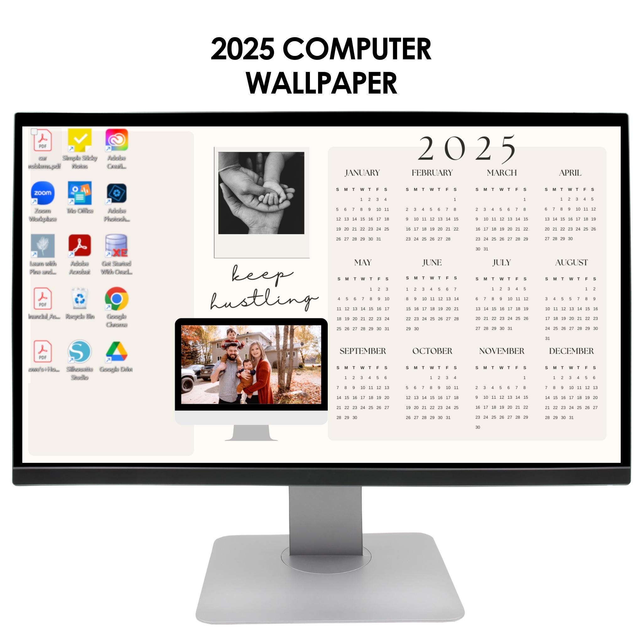 2025 Custom Calendar Wallpaper Laptop Desktop Photo Calendar Download ...