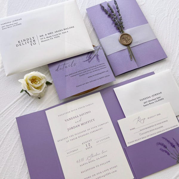 Lavender Wedding Invitations - Etsy Canada
