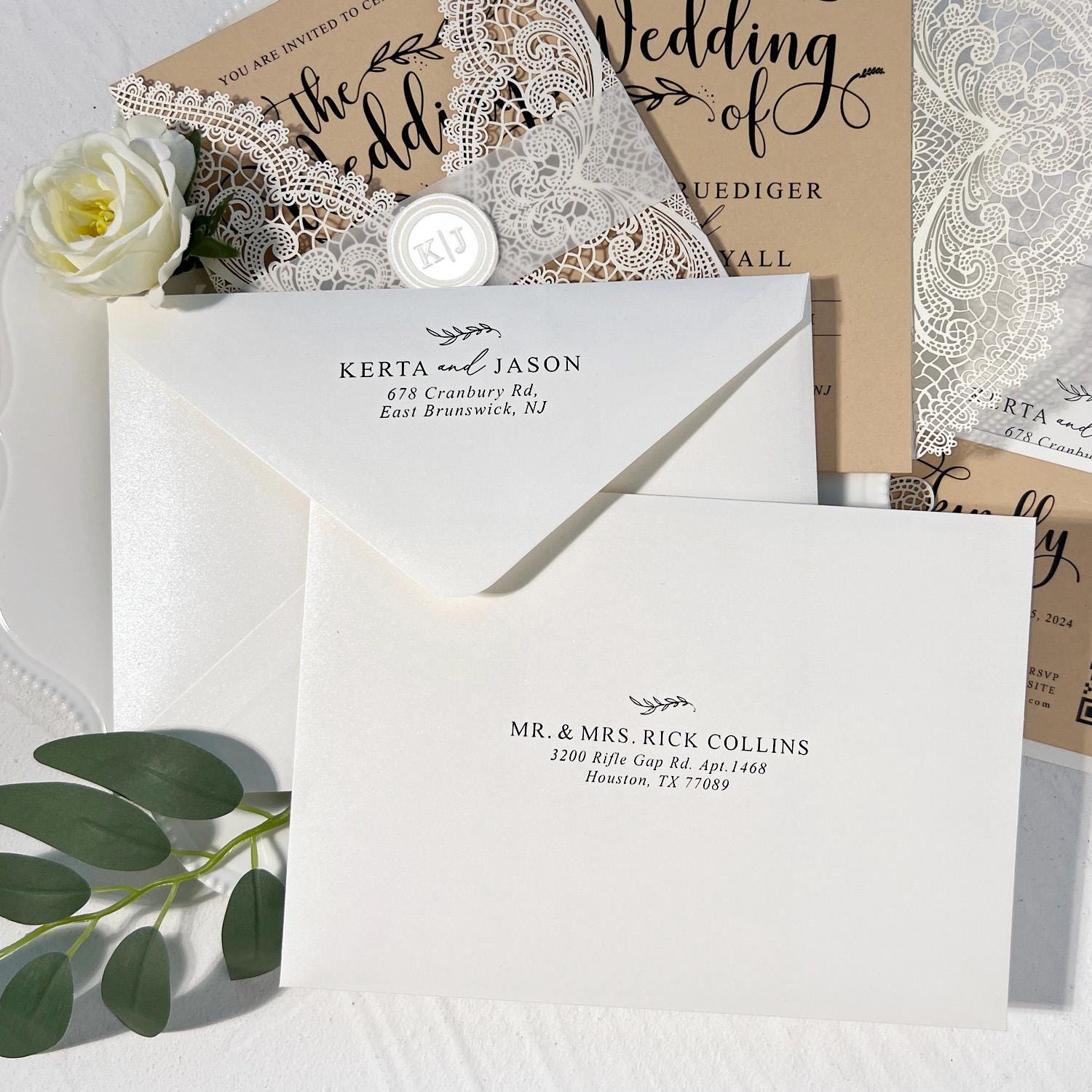 Burgundy Embossed Floral Wedding Invitation: Handmade Paper Invites ...