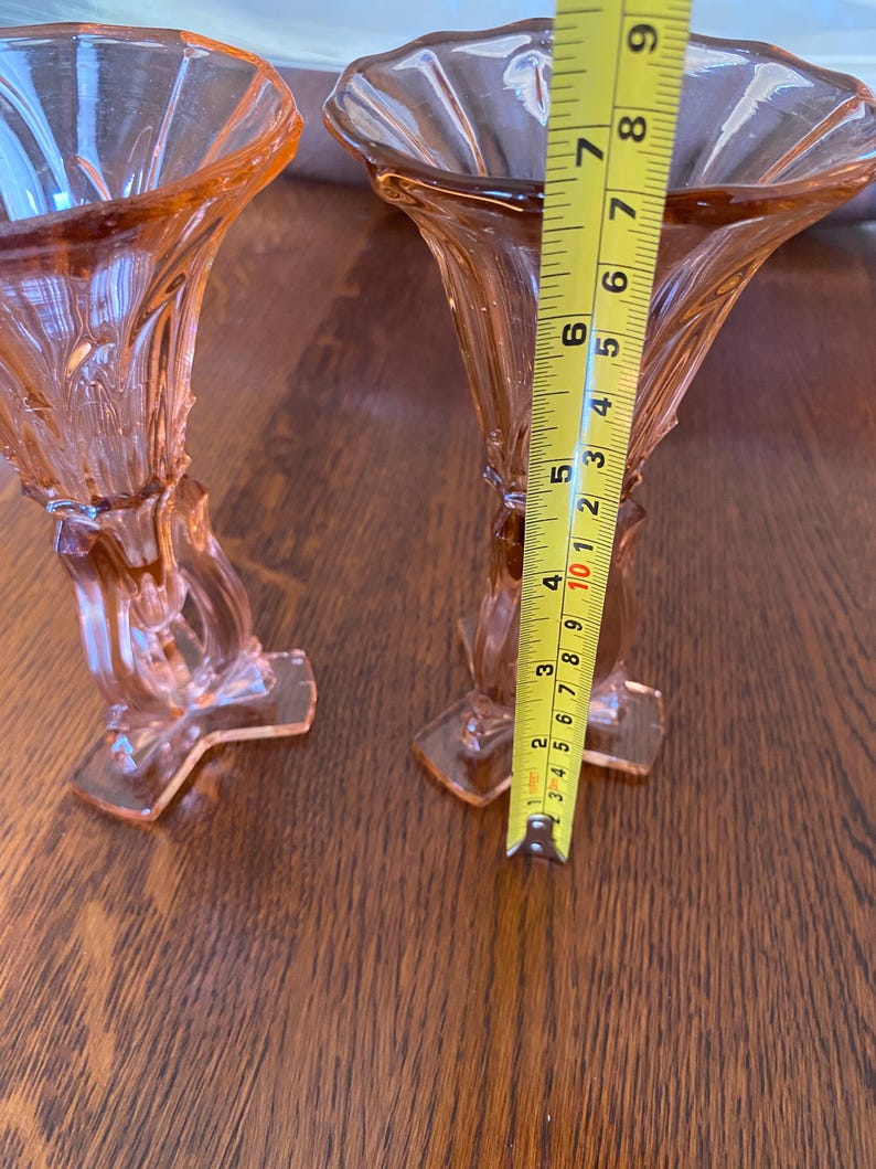 Stunning 1930's Czech Art Deco Pink Glass Rocket Vases - Etsy