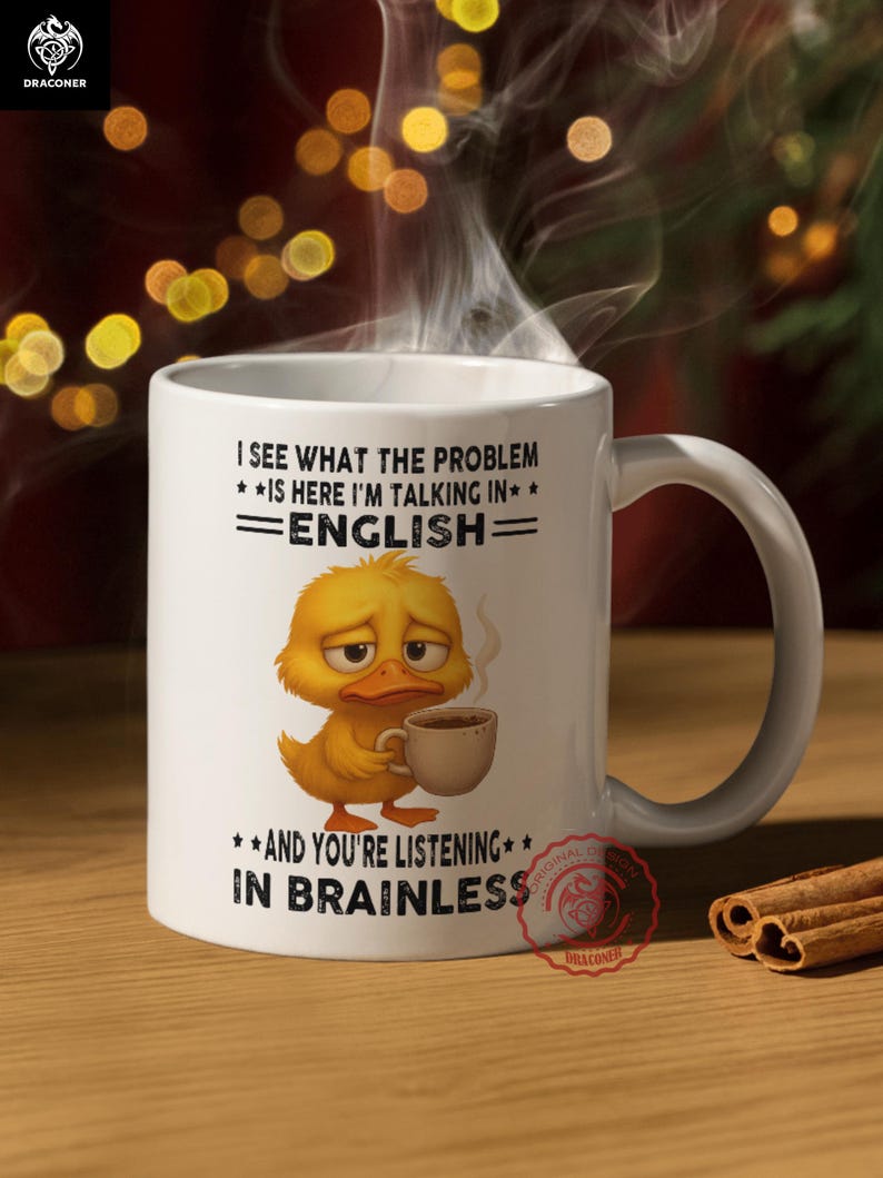 Funny Sarcastic Mug Wrap PNG | Angry Duck Coffee Mug Design | Digital Download Mug PNG ...