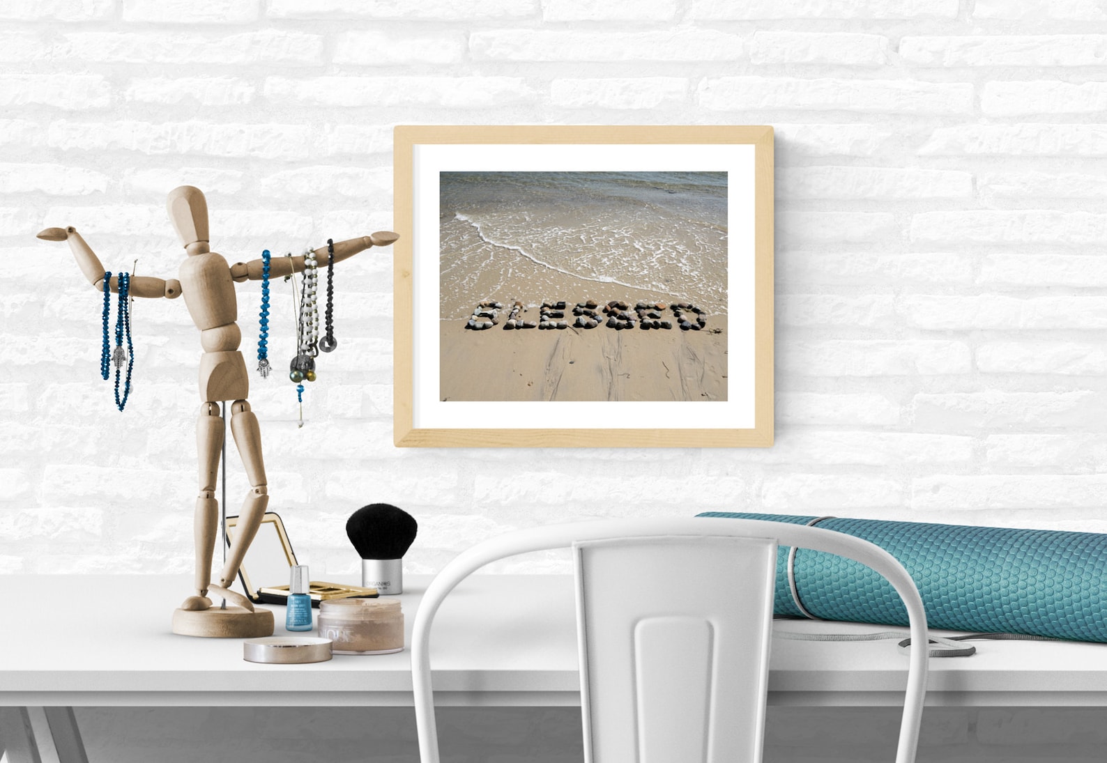 Beach Word Photo Art Blessed Beach Stones Calming Beach - Etsy