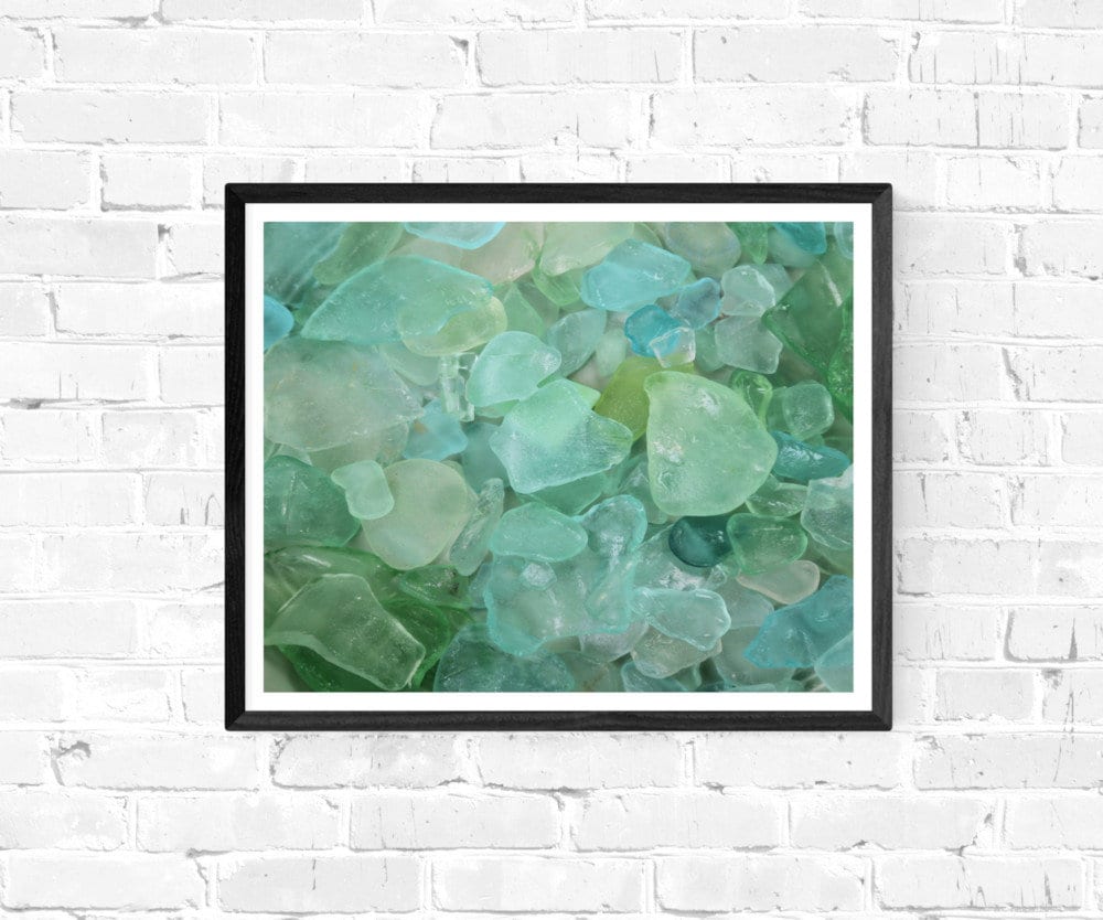 Aqua Sea Glass Photo Zen, Calming, Dreamy Wall Art, Macro, Beach Glass ...