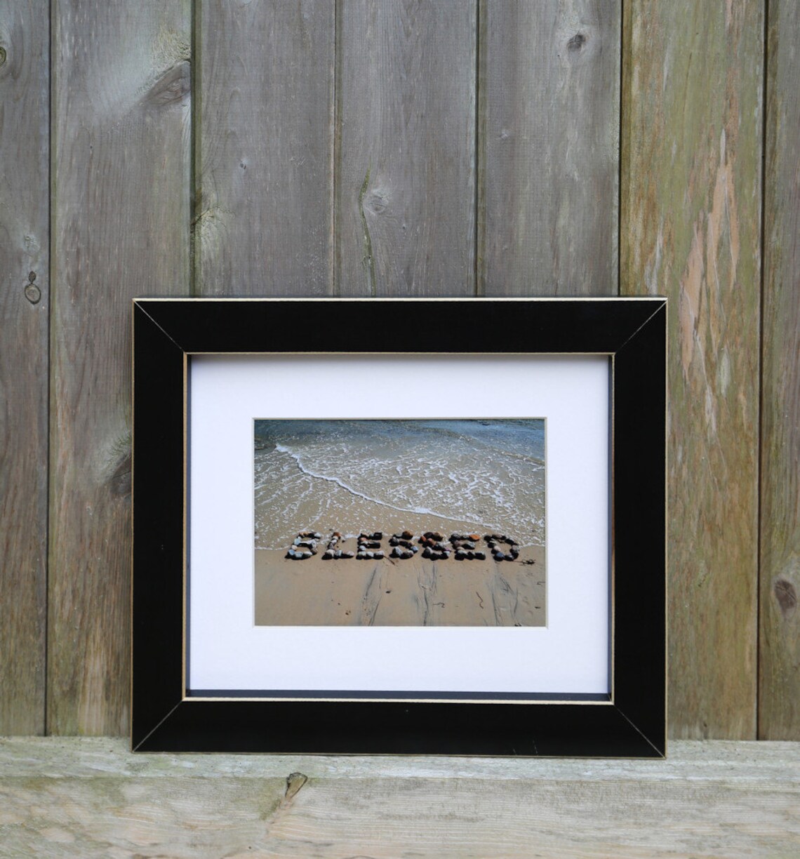 Beach Word Photo Art Blessed Beach Stones Calming Beach - Etsy