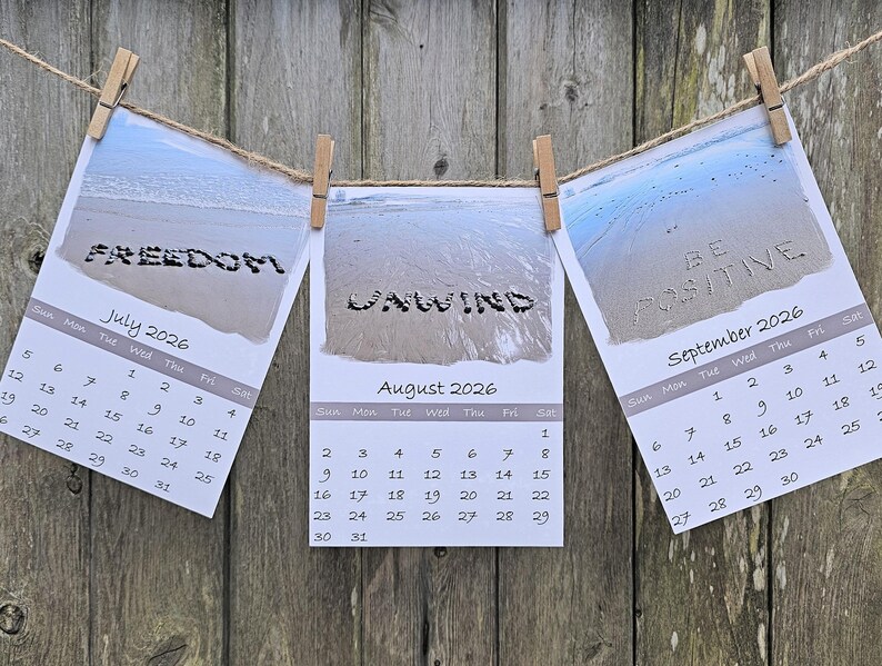 2026 Beach Calendar- 5x7 Coastal Photo Calendar, Inspirational ...