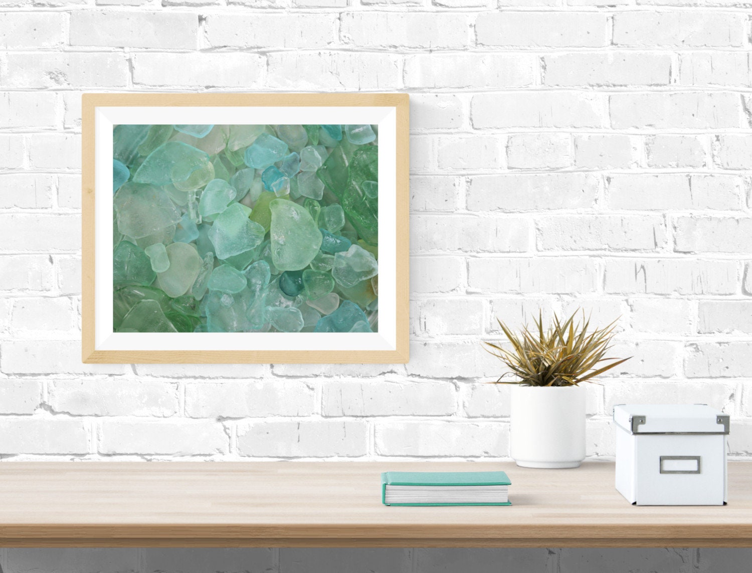 Aqua Sea Glass Photo Zen, Calming, Dreamy Wall Art, Macro, Beach Glass ...