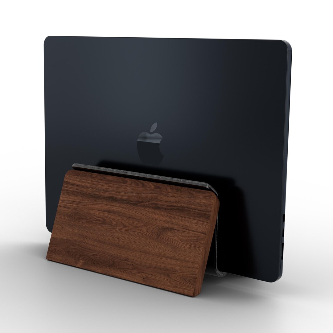 Wooden Laptop Stand - Vertical Laptop Holder, Ergonomic Desk ...