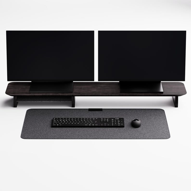 Personalized Wooden Monitor Riser - Ergonomic Desk Organizer, Dual ...