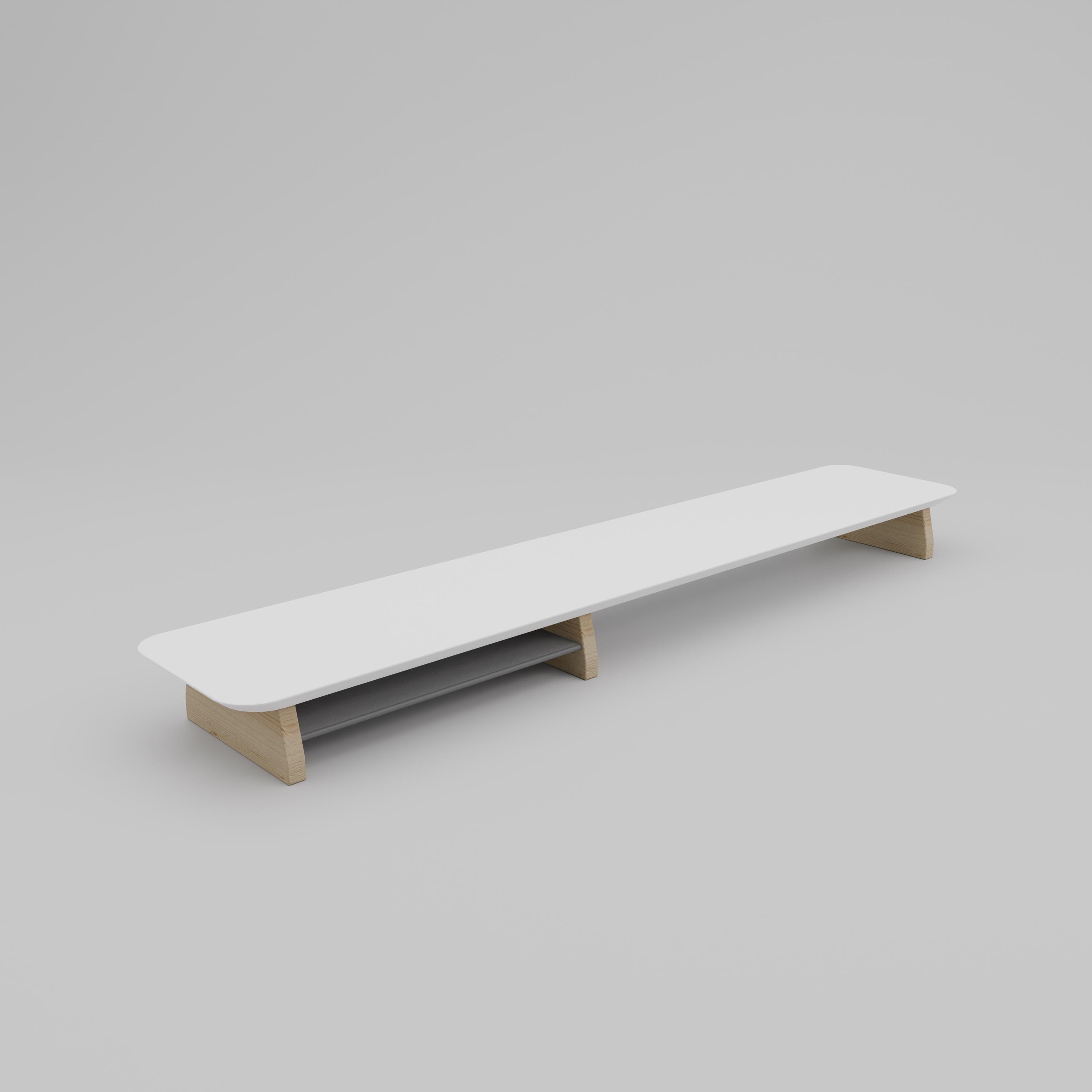 Dual Monitor Stand, Oak Monitor Riser White, Wooden Desk Shelf Oak Legs ...