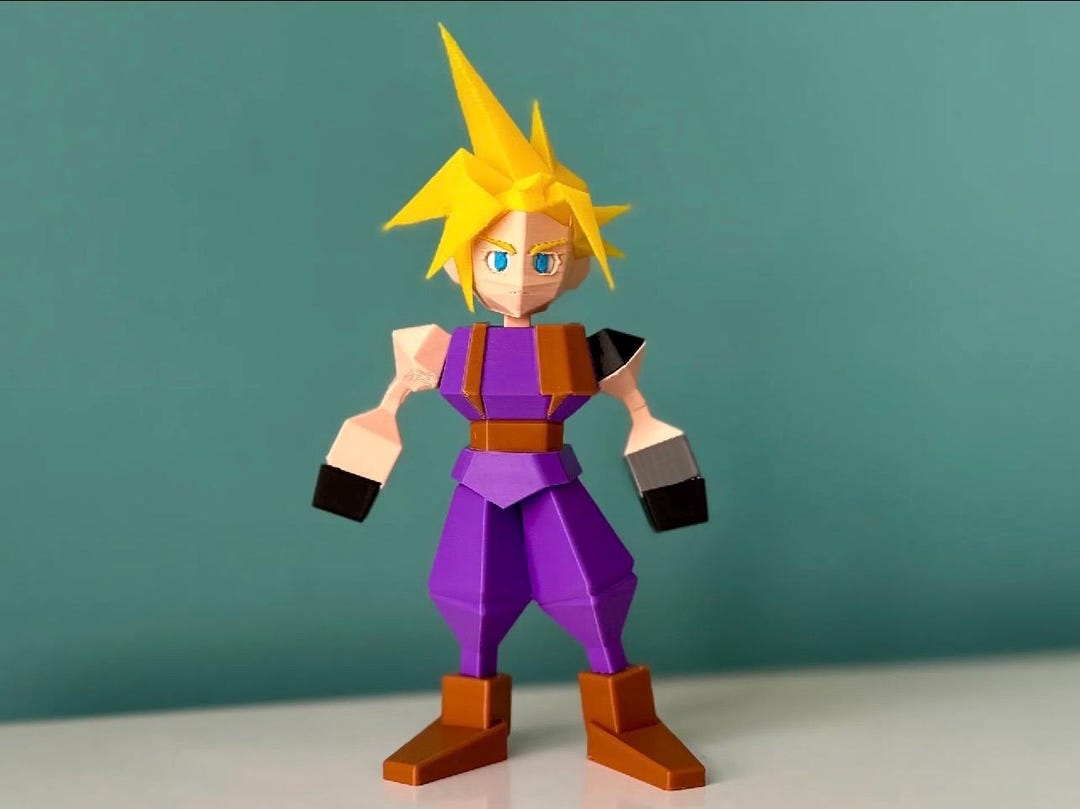 Final Fantasy VII - Low Poly Action Figure - Etsy UK