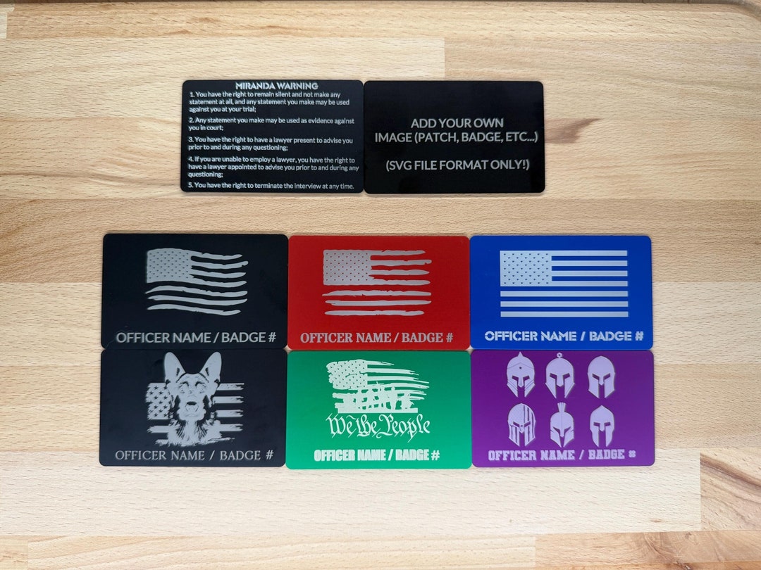 Police Miranda Warning Cards - Custom Laser Engraved, Police Gift ...