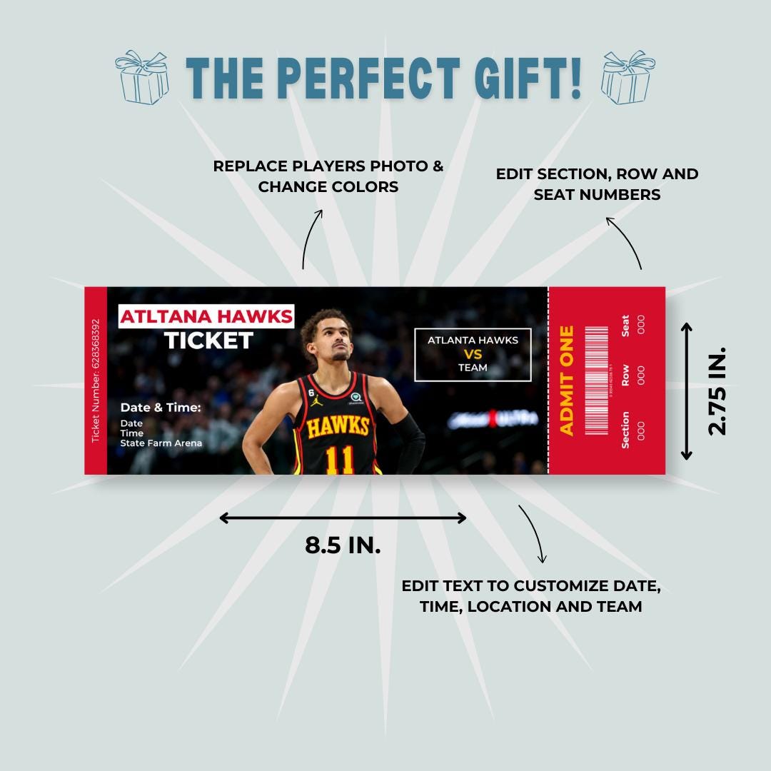 Printable Custom Basketball Tickets, Editable Sports Ticket Design, NBA ...