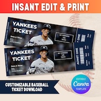 Editable Baseball Ticket Template, Custom Fake Baseball Ticket Template ...