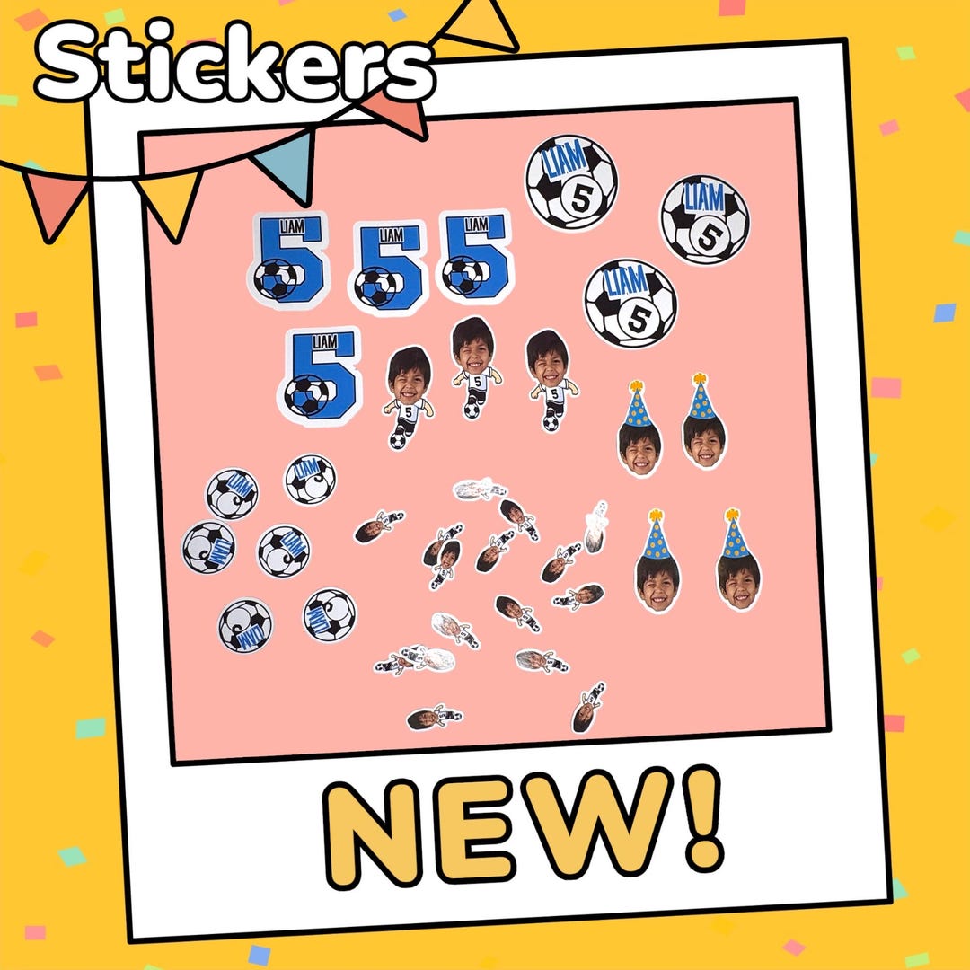 Custom Soccer YOUR Face & Age Stickers and Cupcake Toppers ...