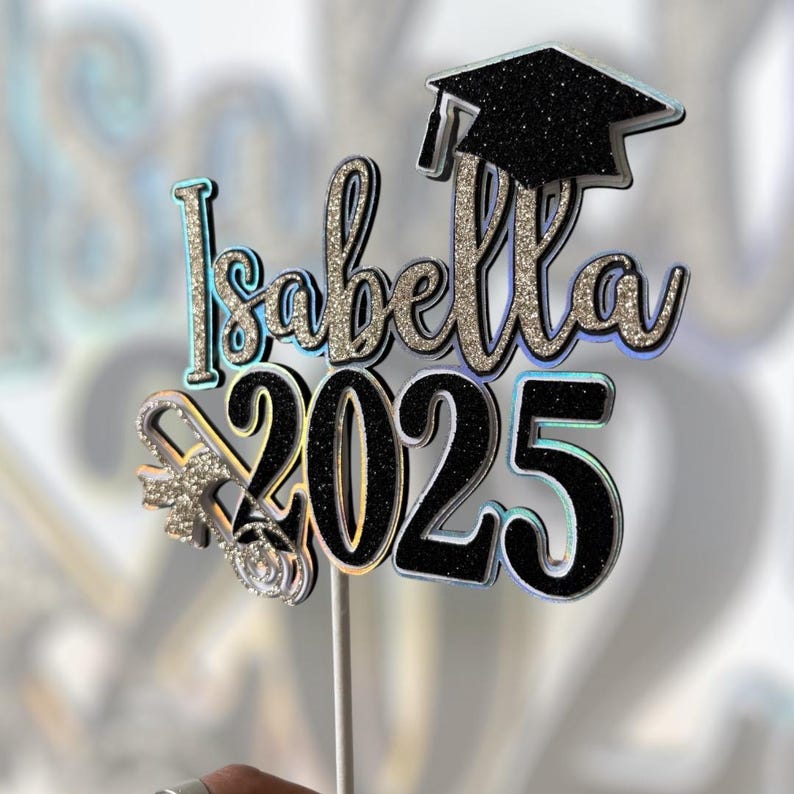 Personalized Graduation Cake Topper 2025 Cap and Diploma - Etsy