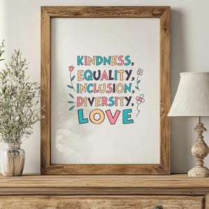Kindness Equality Inclusion Diversity Love Svg, Inspirational Quote ...