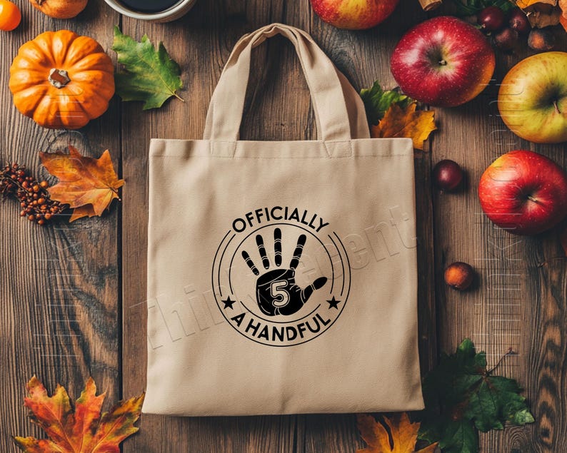 Officially a Handful Svg, 5th Birthday Svg, Fifth Birthday, Handful Svg ...