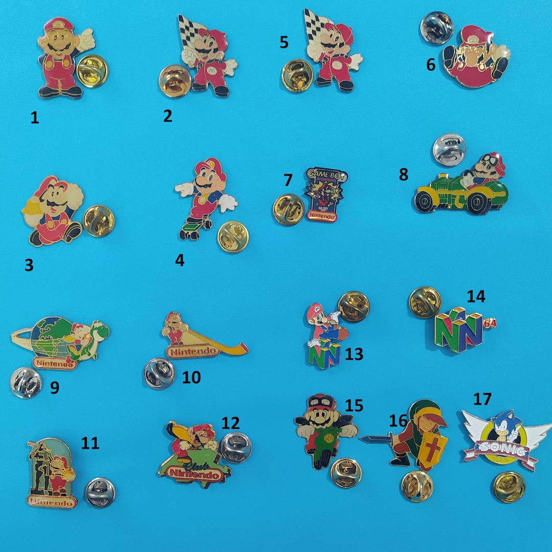 Vintage Video Game Pins – Mario, Zelda (nintendo) & Sonic (SEGA ...