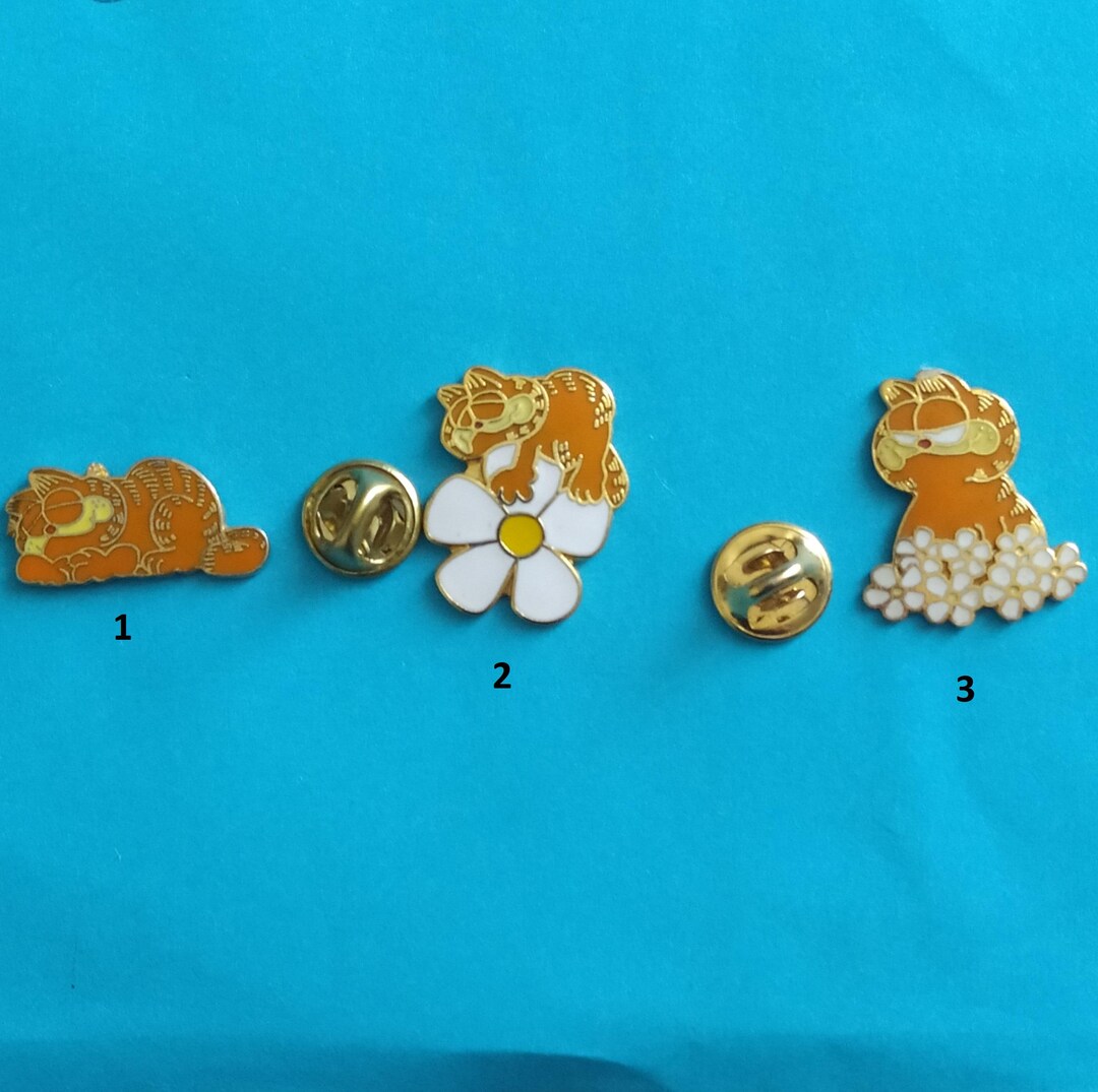 Vintage 1978 Garfield Pin – Various Designs – Collectible Pins – Enamel ...