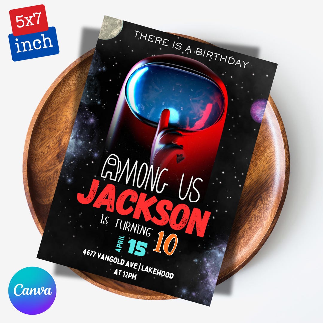 Among Us Invitation Birthday Invitation | Kids Birthday Invitation ...