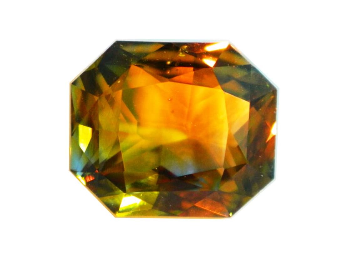 Tri-color Ceylon Sapphire – 1.98ct Octagon Cut Gemstone - Etsy