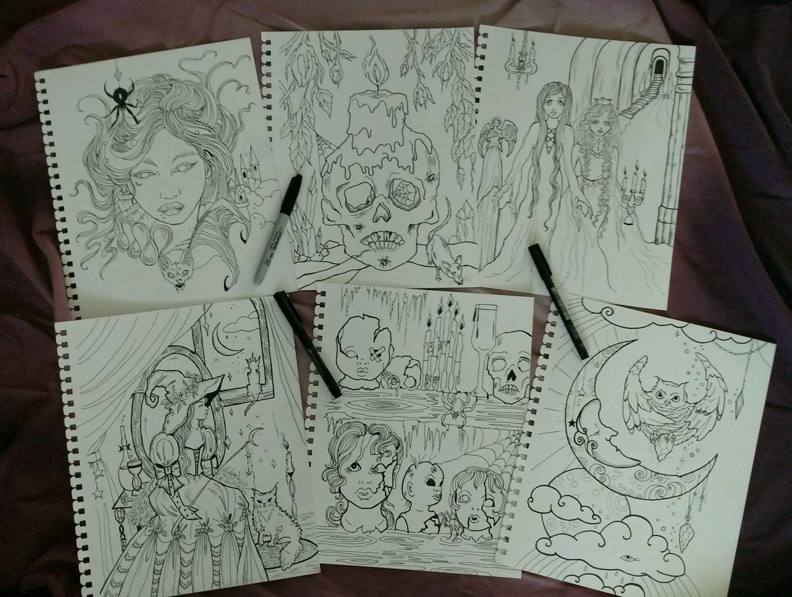 Adult Coloring Book Halloween Artist edition Art of Vicki | Etsy