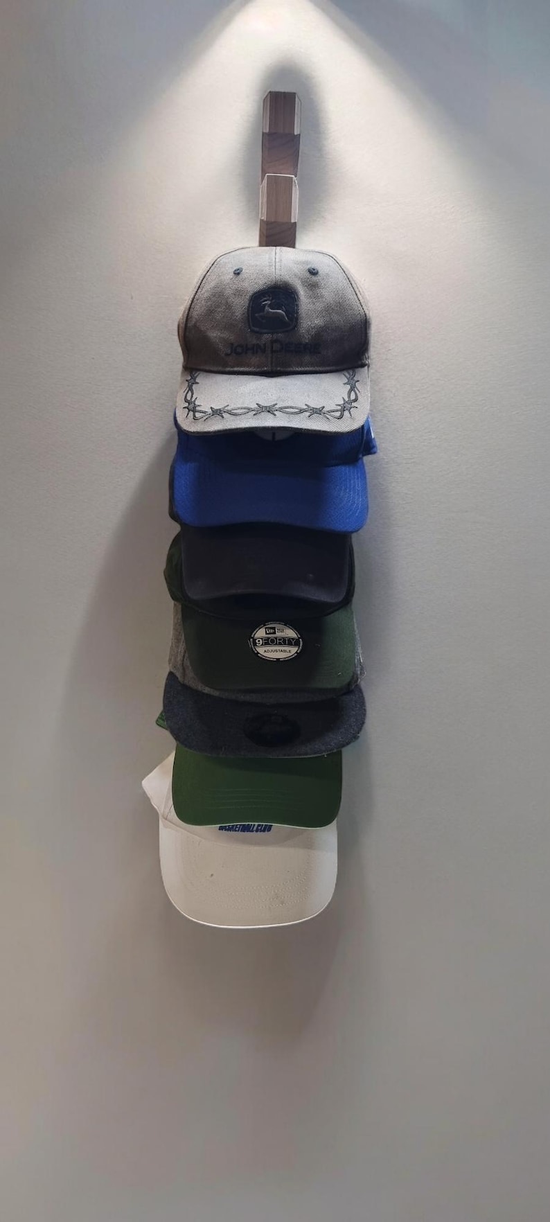 Feature Grade Blackwood Wall Mounted Cap Holder – Wooden Hat Rack, 10 ...