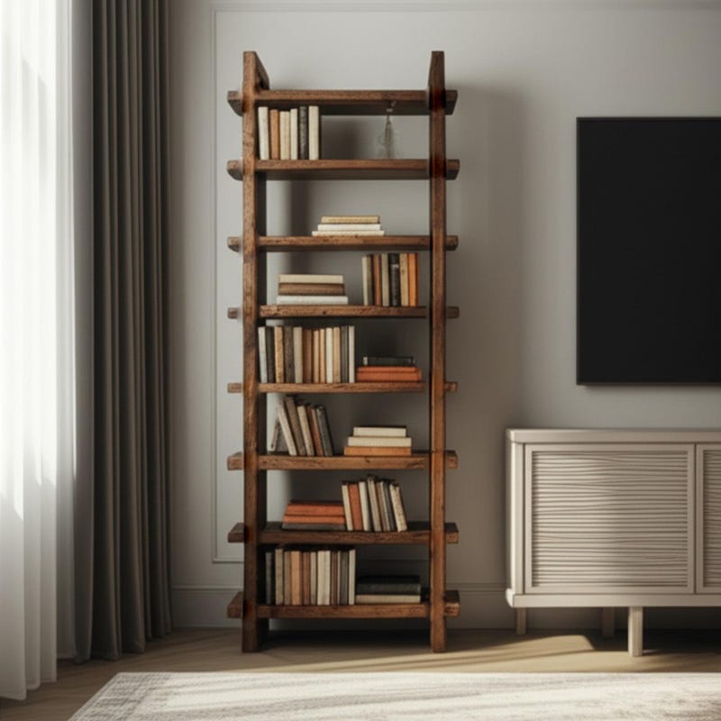 Narrow Walnut Bookshelves - Etsy