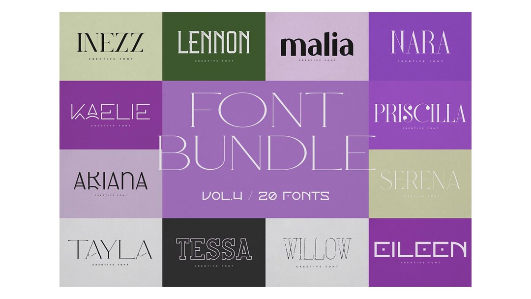 Font Bundle Volume 4 20 Fonts| Retro Font | Groovy Fonts | Cricut Font ...