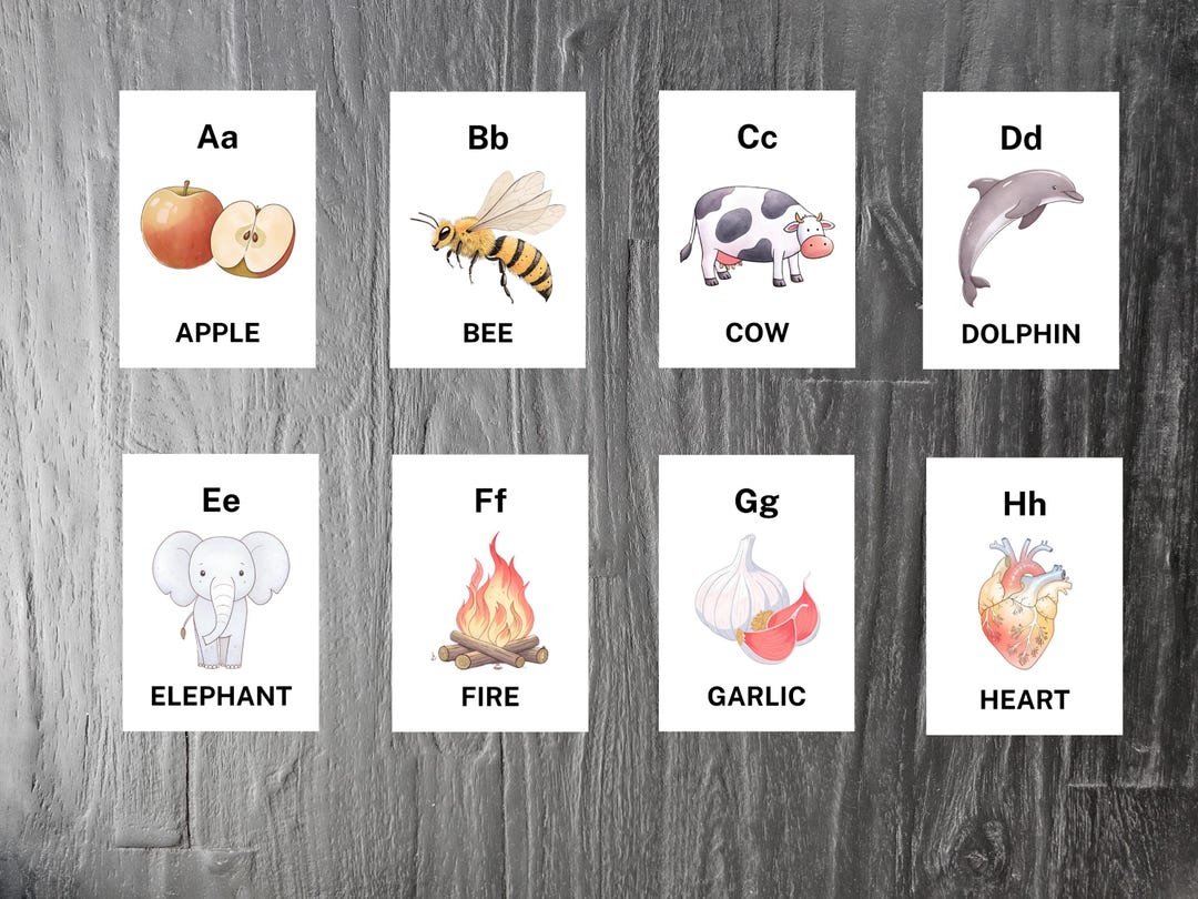 Alphabet WORDS Poster for Kids – Nursery Wall Art – Educational Print ...