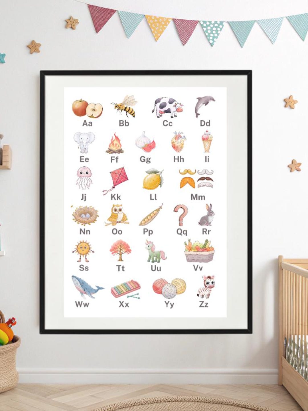 Alphabet Poster for Kids – Nursery Wall Art – Educational Print ...