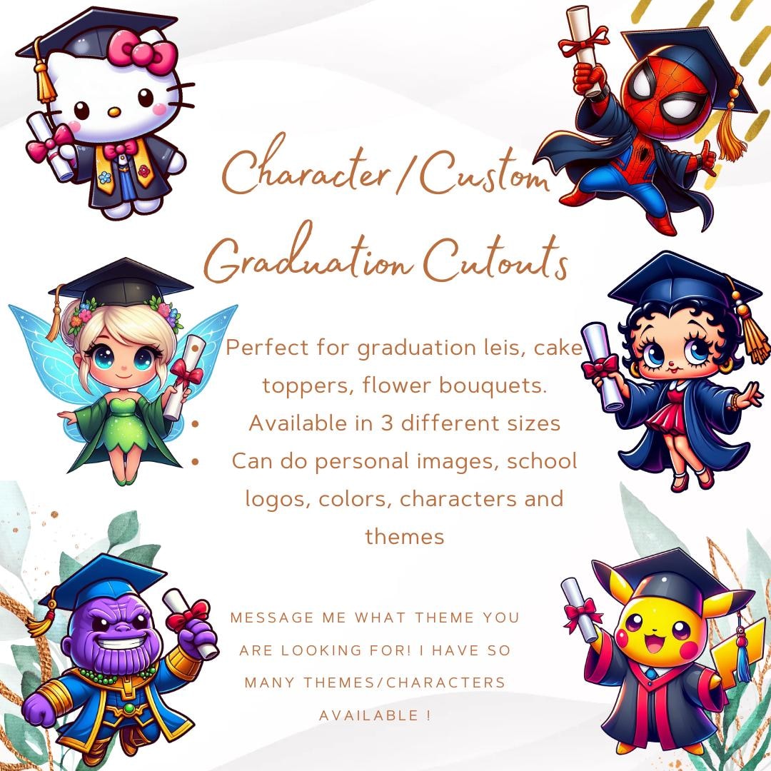 Graduation Character/custom Cutouts - Etsy