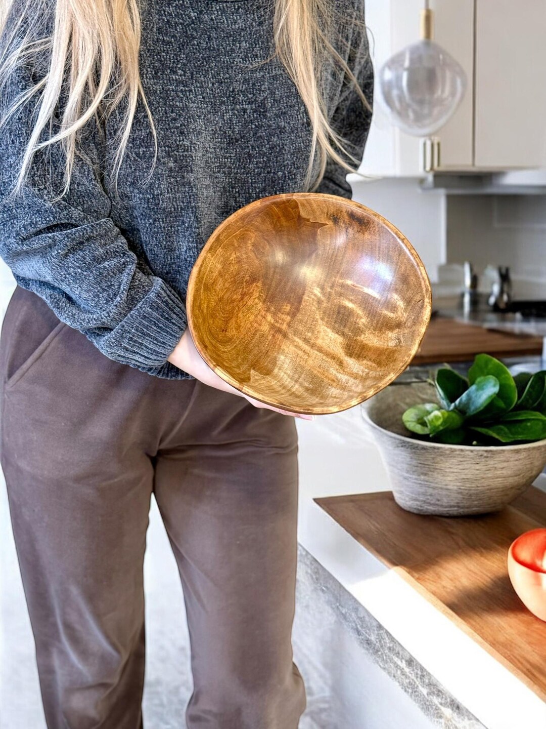 Handmade Large Wooden Plate From Velvet Birch – Elegant & Heat ...