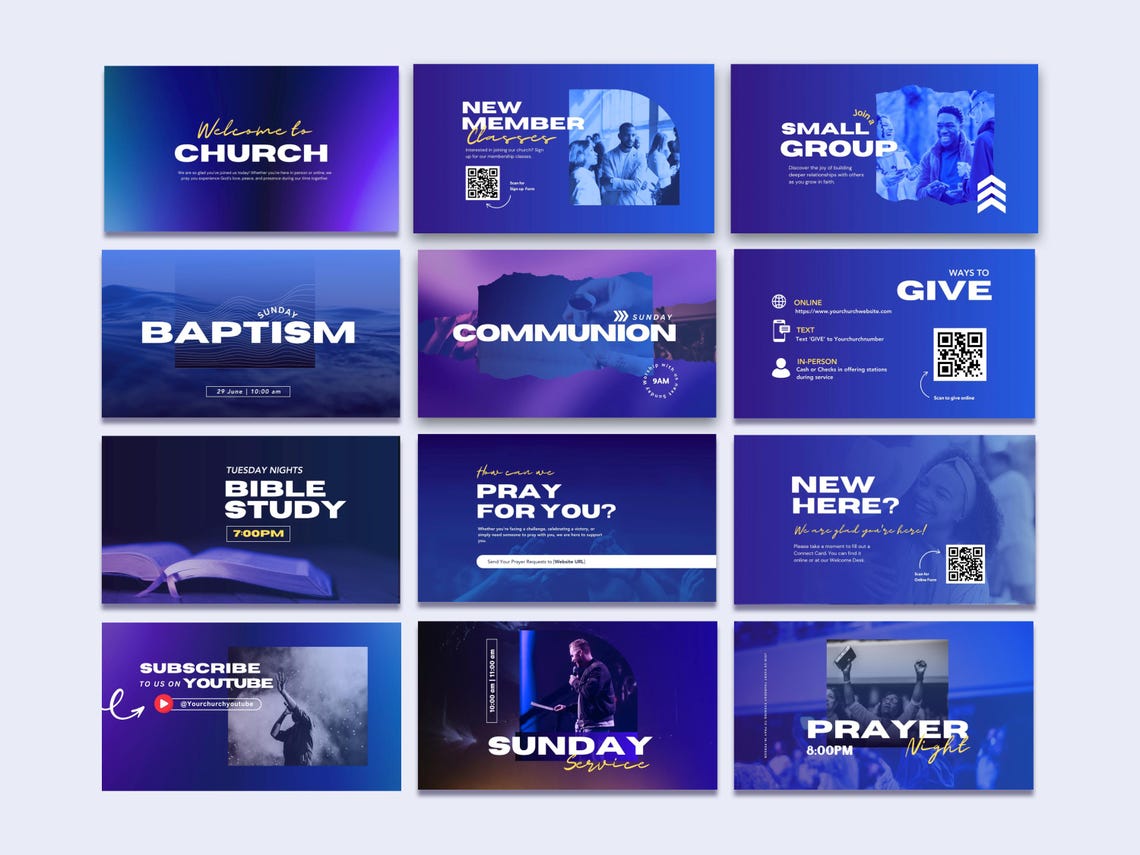 12 Canva Church Templates, Pre-service Church Slides, Church Templates ...
