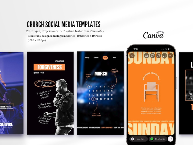 20 Canva Church Instagram Templates, Church Instagram Stories, Church ...
