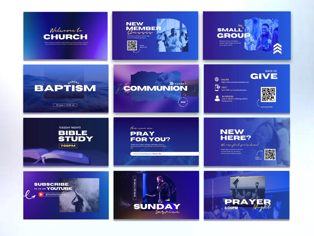 12 Canva Church Templates, Pre-service Church Slides, Church Templates ...