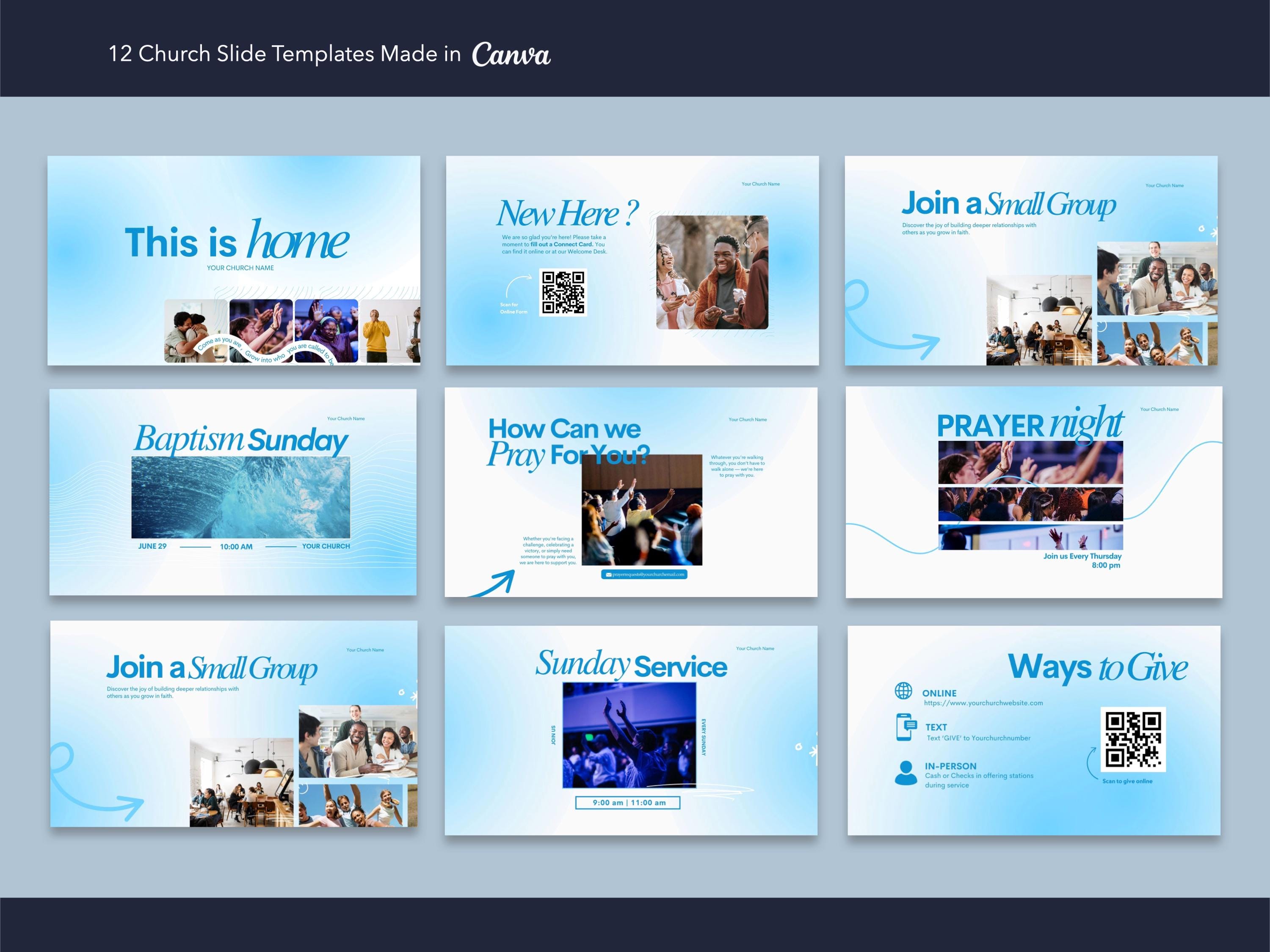 12 Canva Church Slides Templates, Pre-service Church Slides, Modern ...