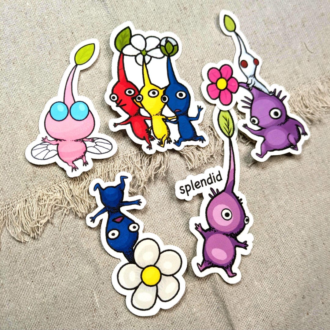 Handmade Pikmin Stickers, Cute Meme Waterproof Nintendo-inspired Vinyl ...
