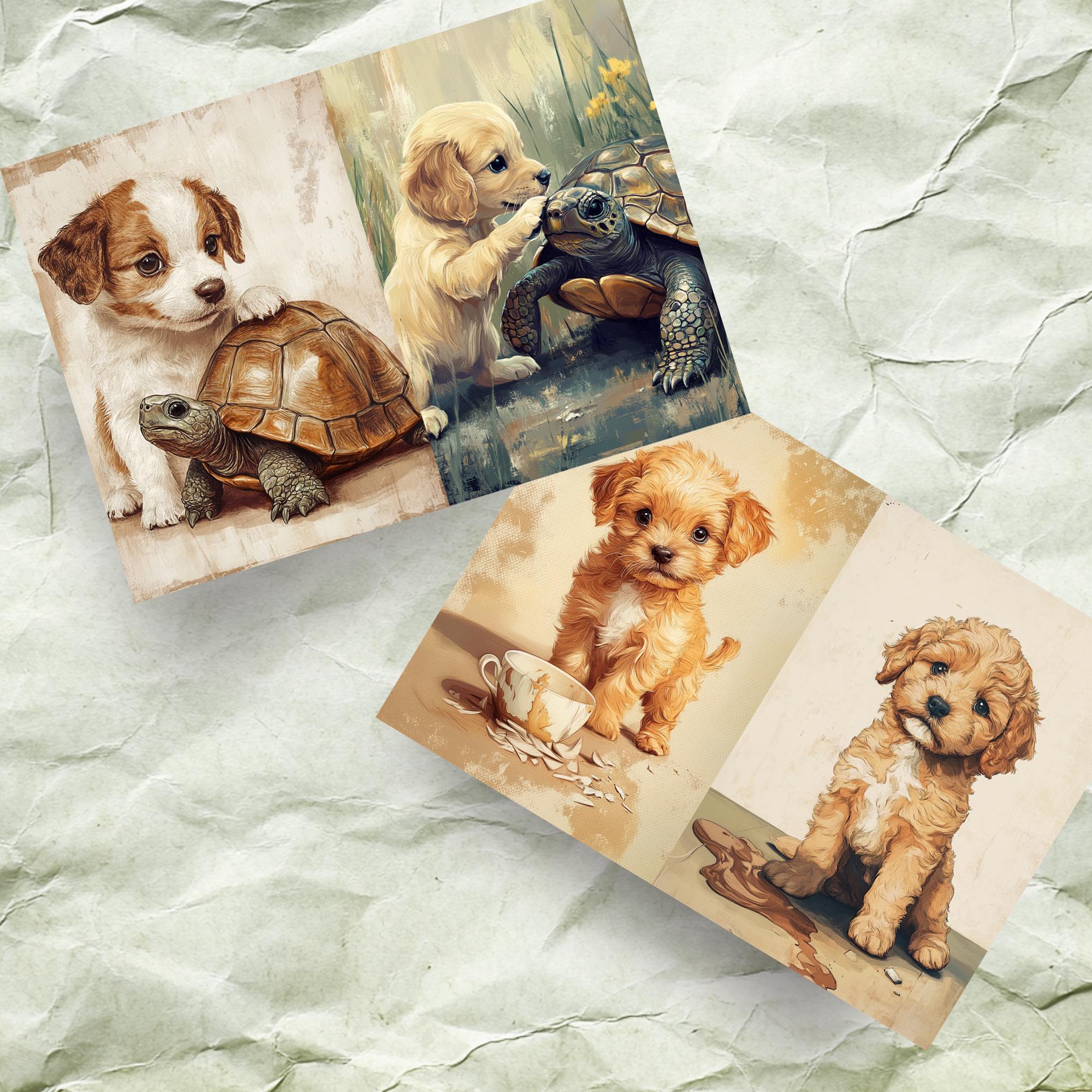 Junk Journal Pages, Cute Puppy Digital Printable Journal Pages, Dog ...