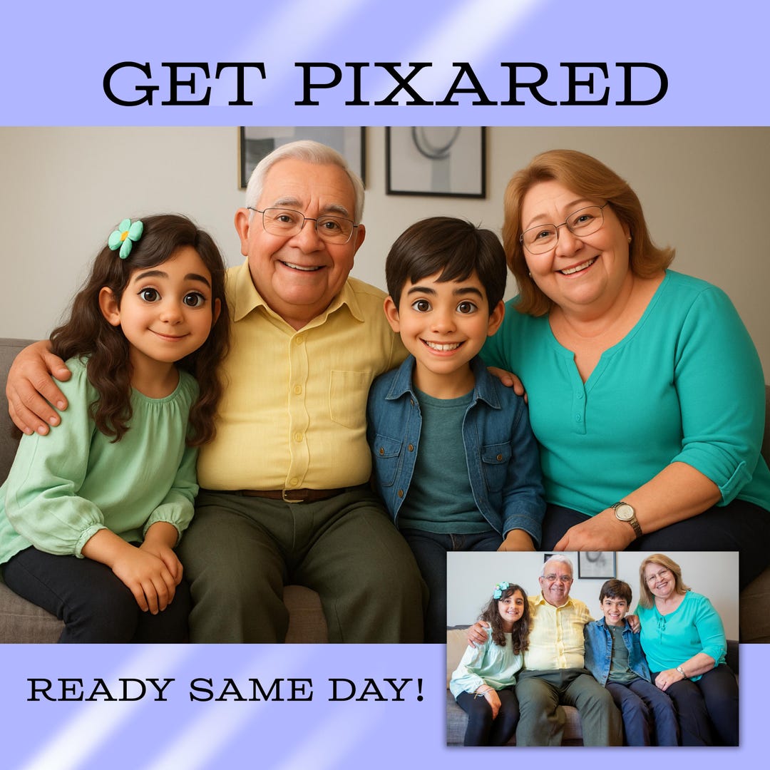 Turn Yourself Into a Pixar Character! | Custom Cartoon Portrait ...