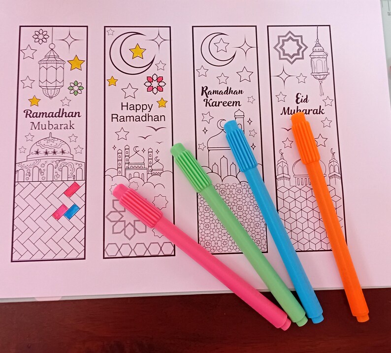 4 Printable Coloring Bookmarks for Ramadan and Eid. Just Print Them Out ...